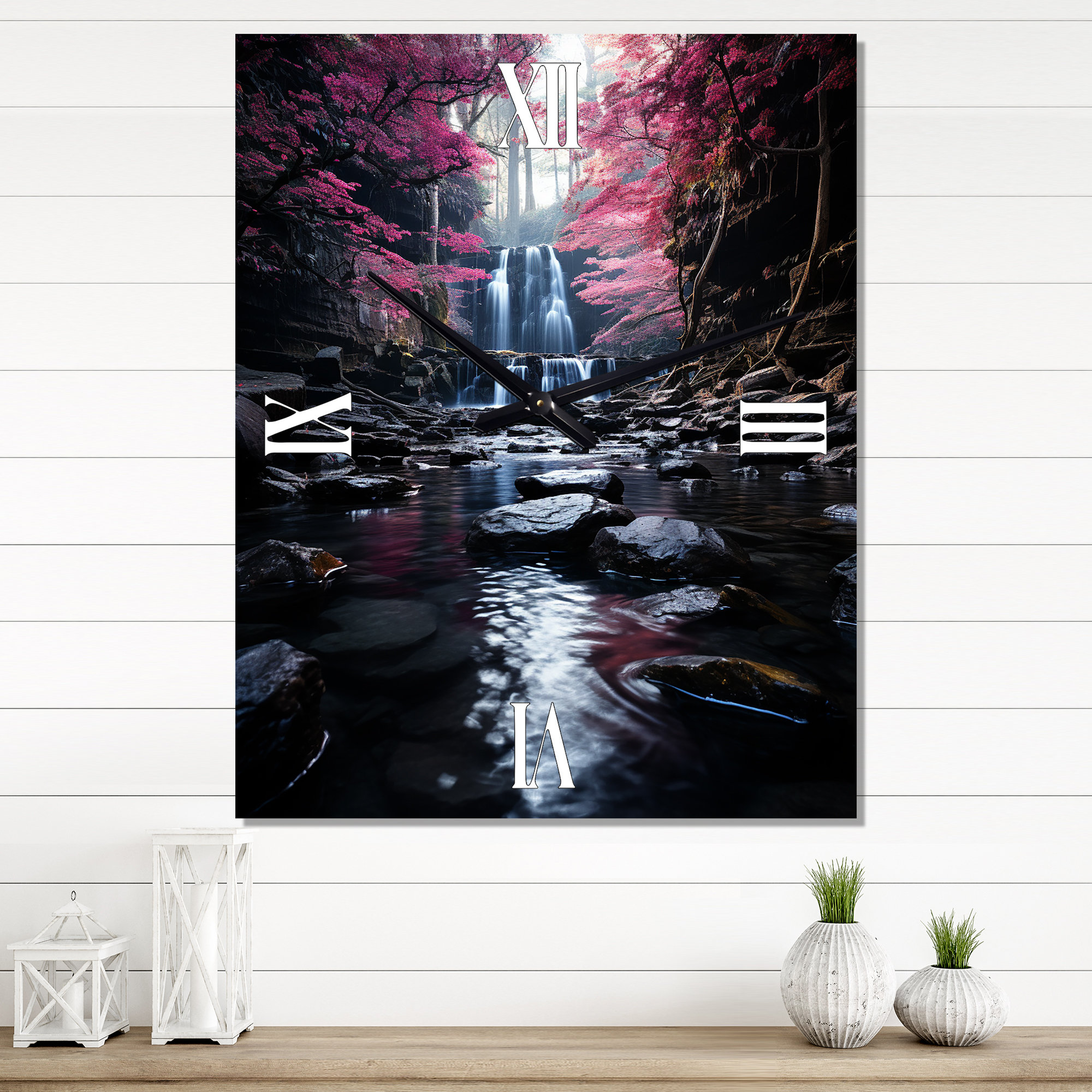 Latitude Run® Pink Tree Waterfall Uncharted Journey I - Landscapes Wall ...