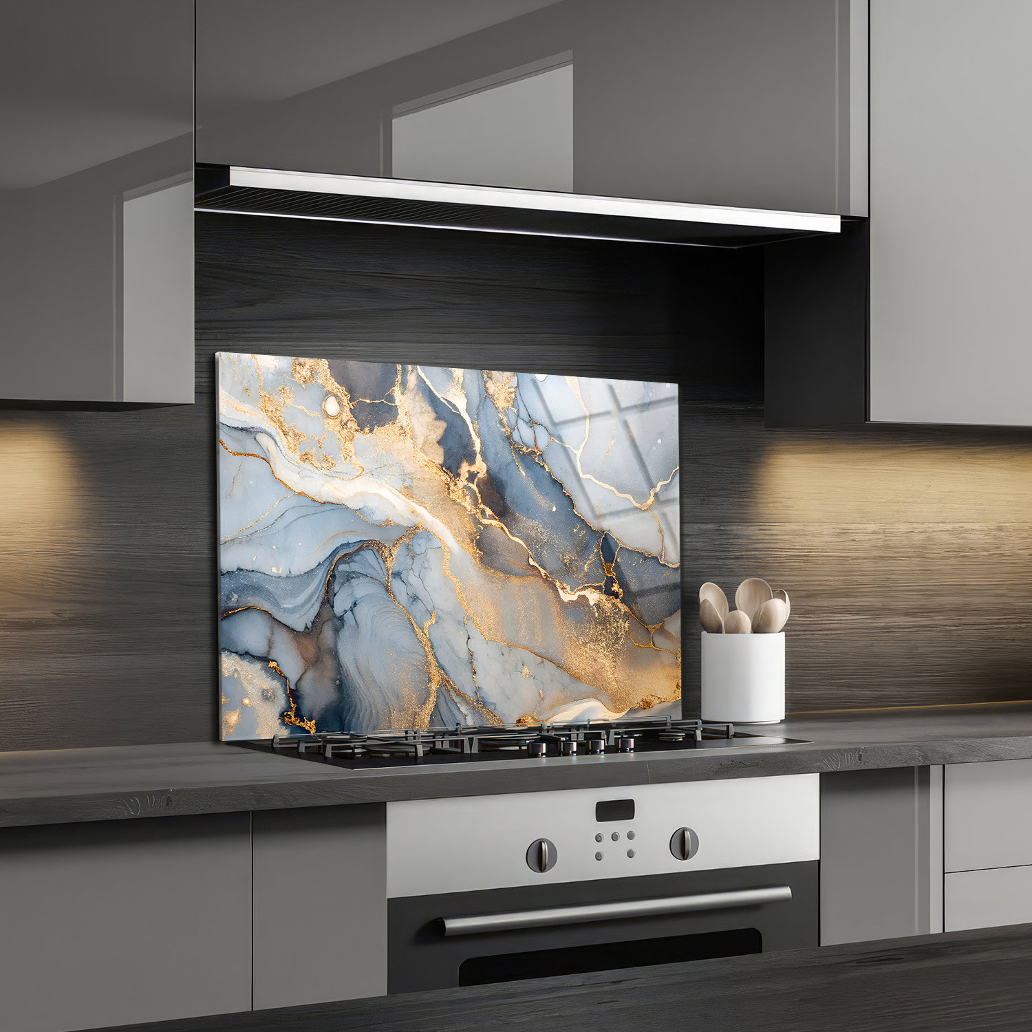 ARTEPERA Ethereal Labyrinth Tempered Glass Backsplash Wall Art ...