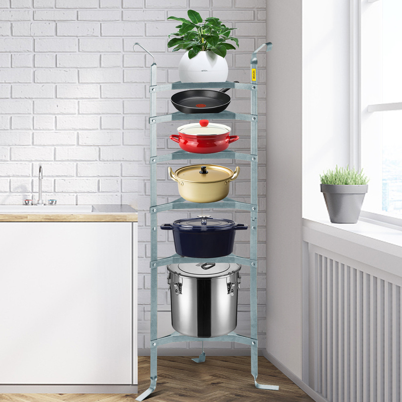 Rebrilliant Carbon Steel Free Standing Pot Rack | Wayfair