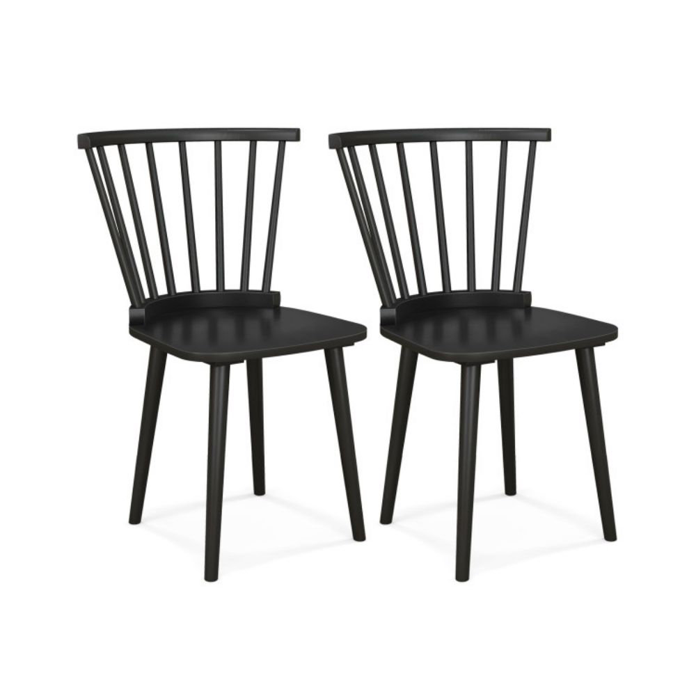 George Oliver Windsor Dining Chairs Set Of 2 Rubber Wood Kitchen Chairs ...