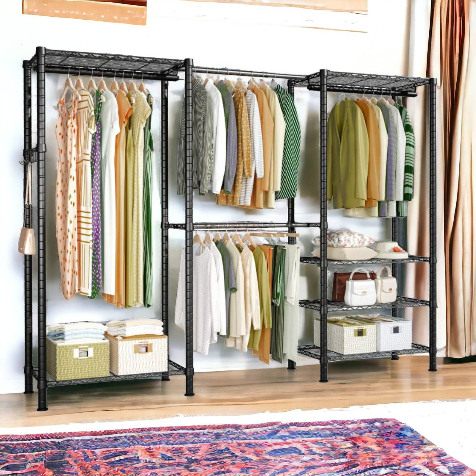 Rebrilliant 68.9” - 90.2” Adjustable Metal Clothes Rack & Reviews ...