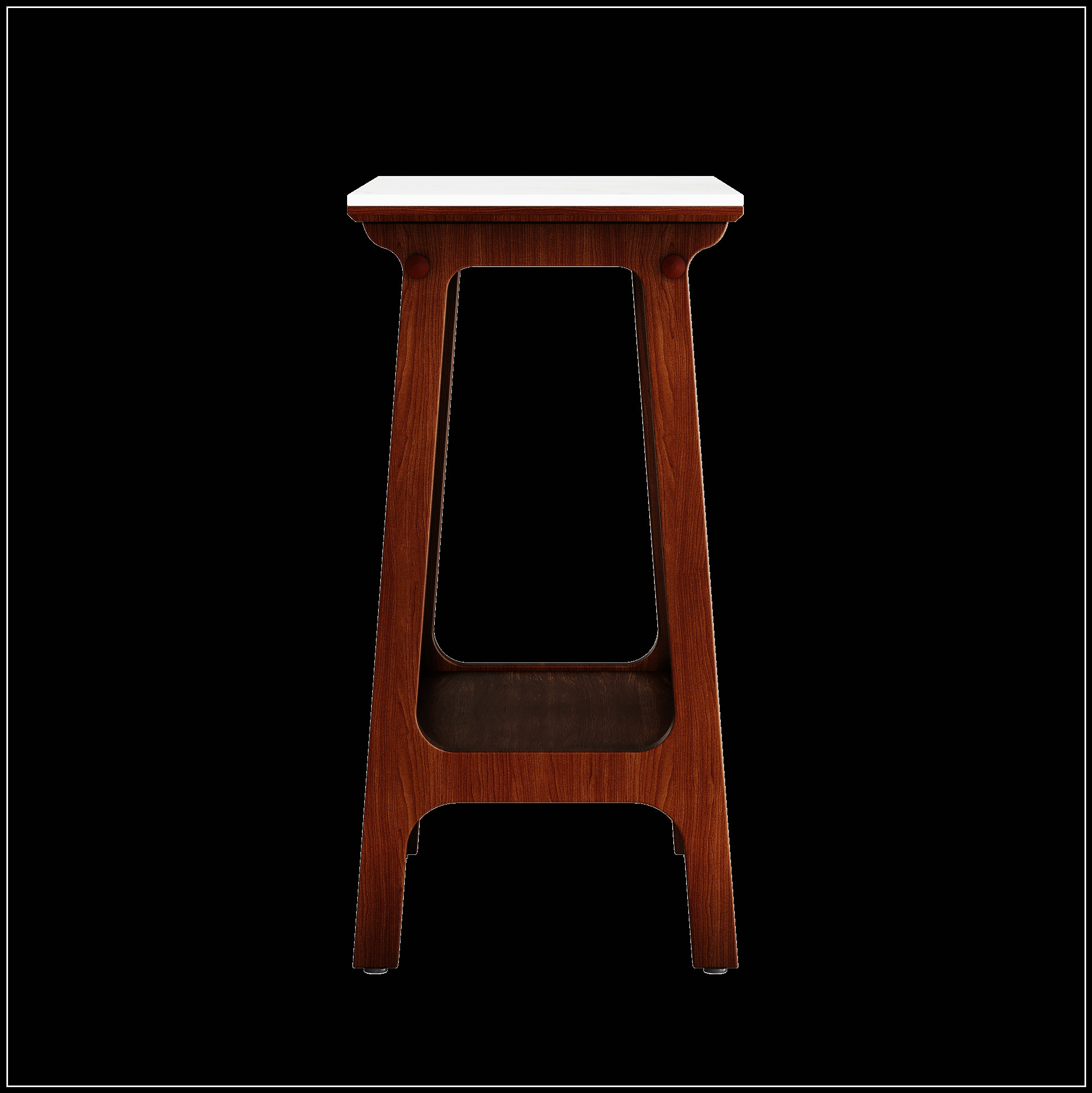 George Oliver Retro Reddish Brown Narrow Slate Side Table With Storage ...