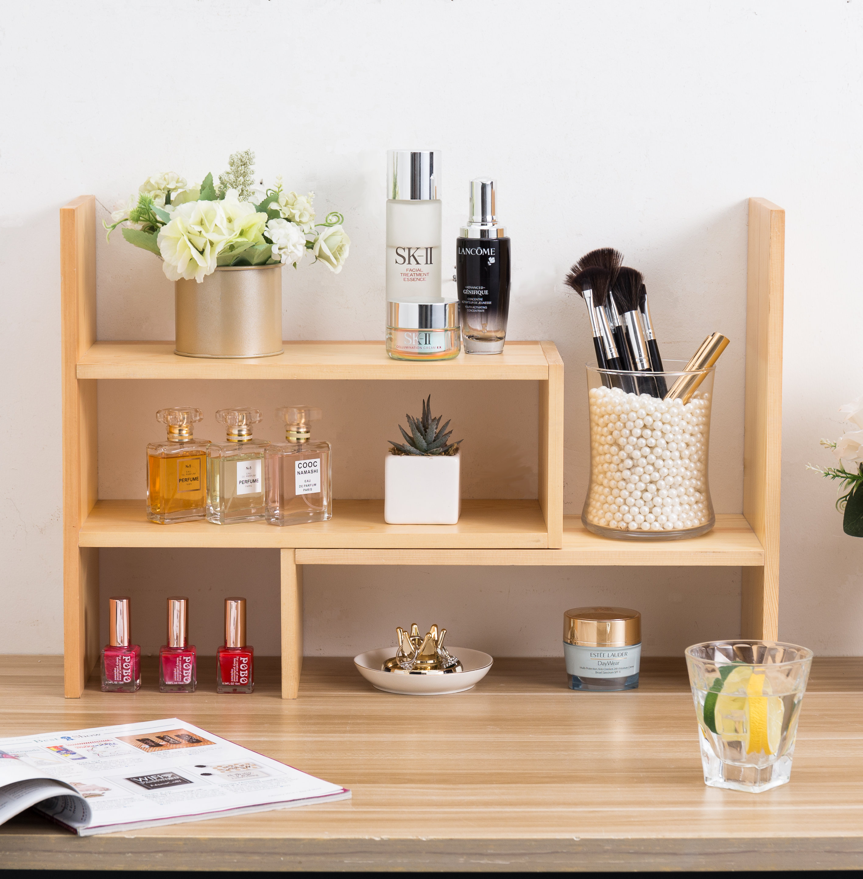 Gracie Oaks Cassidee Solid Wood Adjustable Desk Organizer & Reviews ...