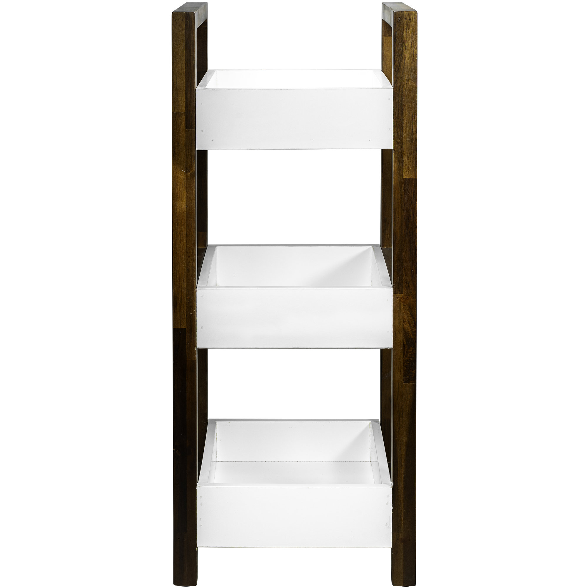 Ebern Designs 3-Tier, Wood Slatted SPA Shelving Freestanding Bathroom ...