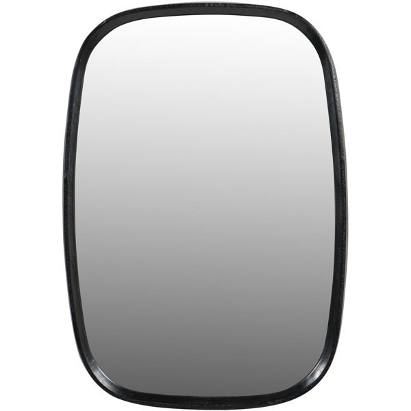 17 Stories Lloyd Dark Graphite Textured Aluminium Mirror Small ...