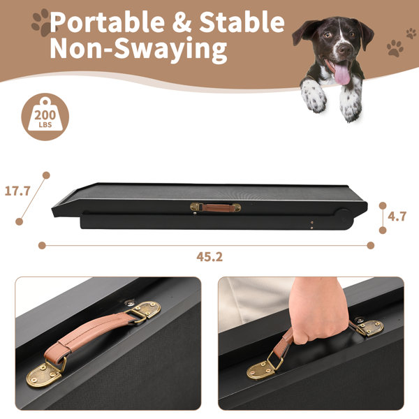 Tucker Murphy Pet™ Dog Ramp with Side Rails, 5 Level Adjustable Folding ...