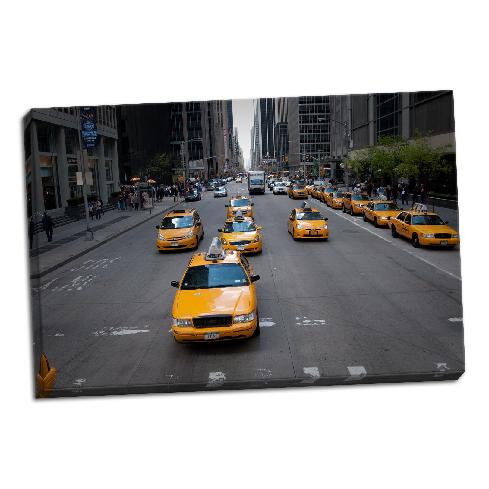 Ebern Designs 'NYC Taxi Cabs' Photographic Print on Wrapped Canvas ...