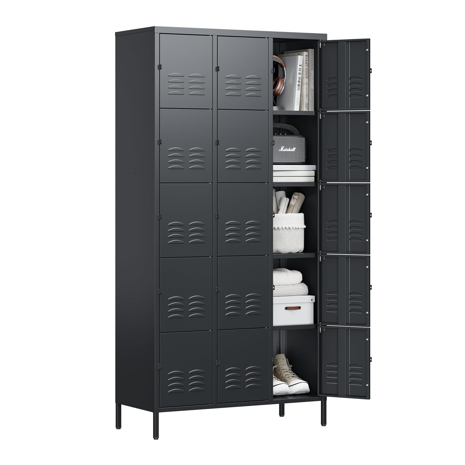 Steelcube 35.4 Inch Wide Metal Large Employee Locker With 15 ...