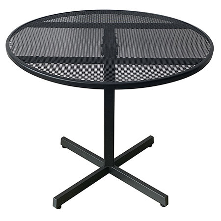 ERF, Inc. Outdoor Metal Folding Table in Black, 36" Round | Wayfair