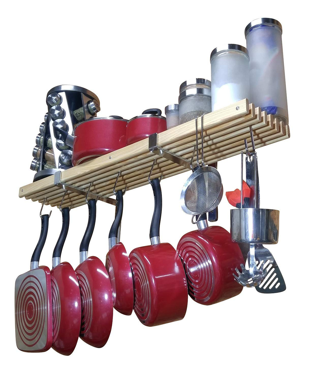 Prep & Savour Metal Rectangle Wall Mounted Pot Rack | Wayfair