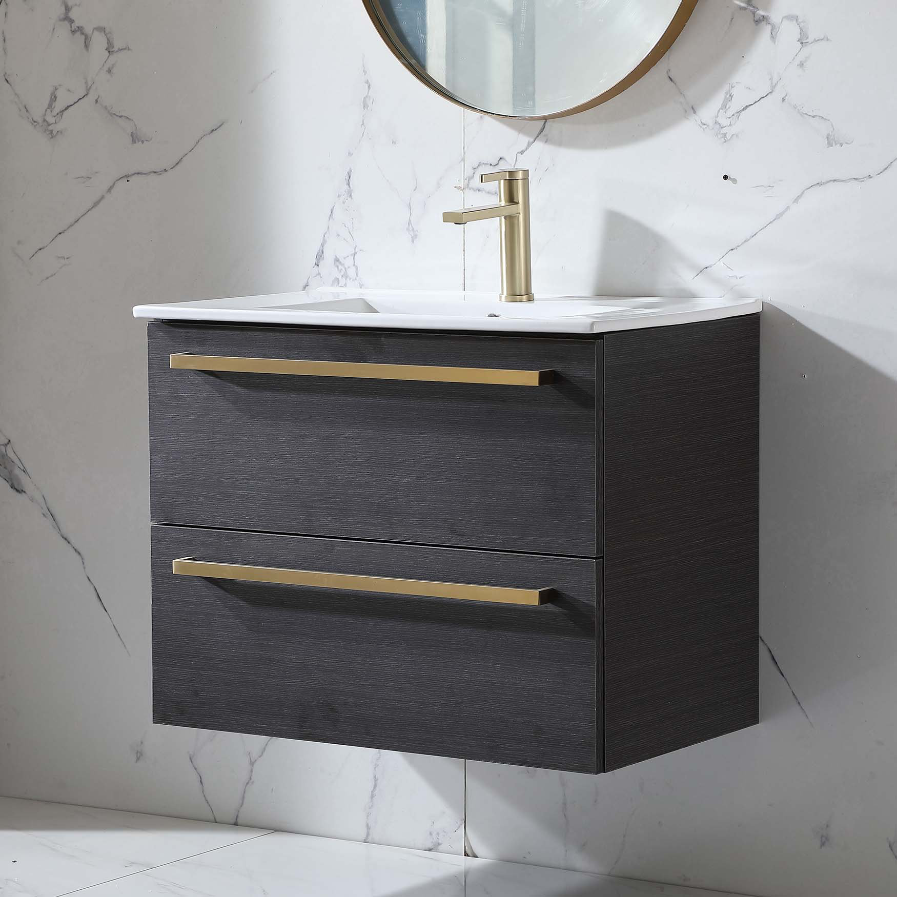 Ebern Designs Elozor 30“ Modern Single Bathroom Vanity with Ceramic Top ...