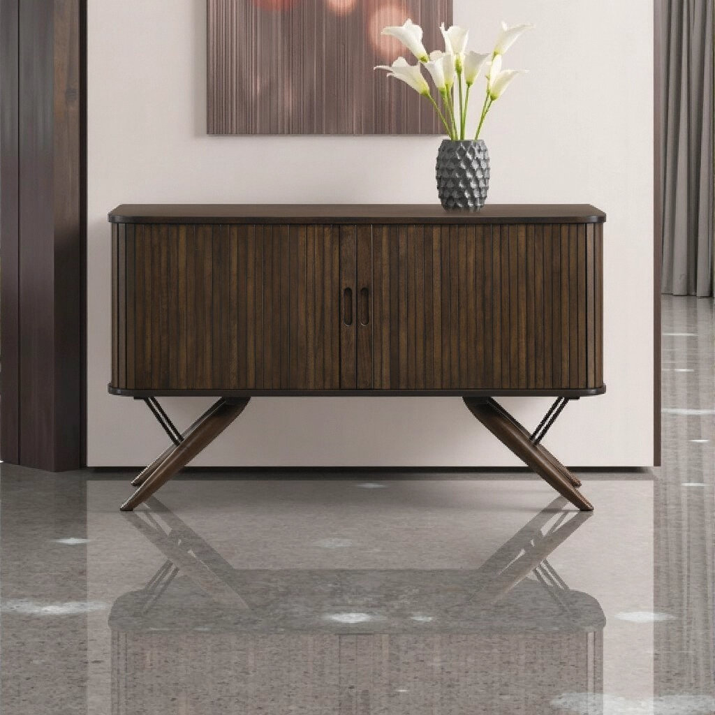 Corrigan Studio Wes Dark Walnut 2-Door Sideboard Buffet Storage Cabinet ...