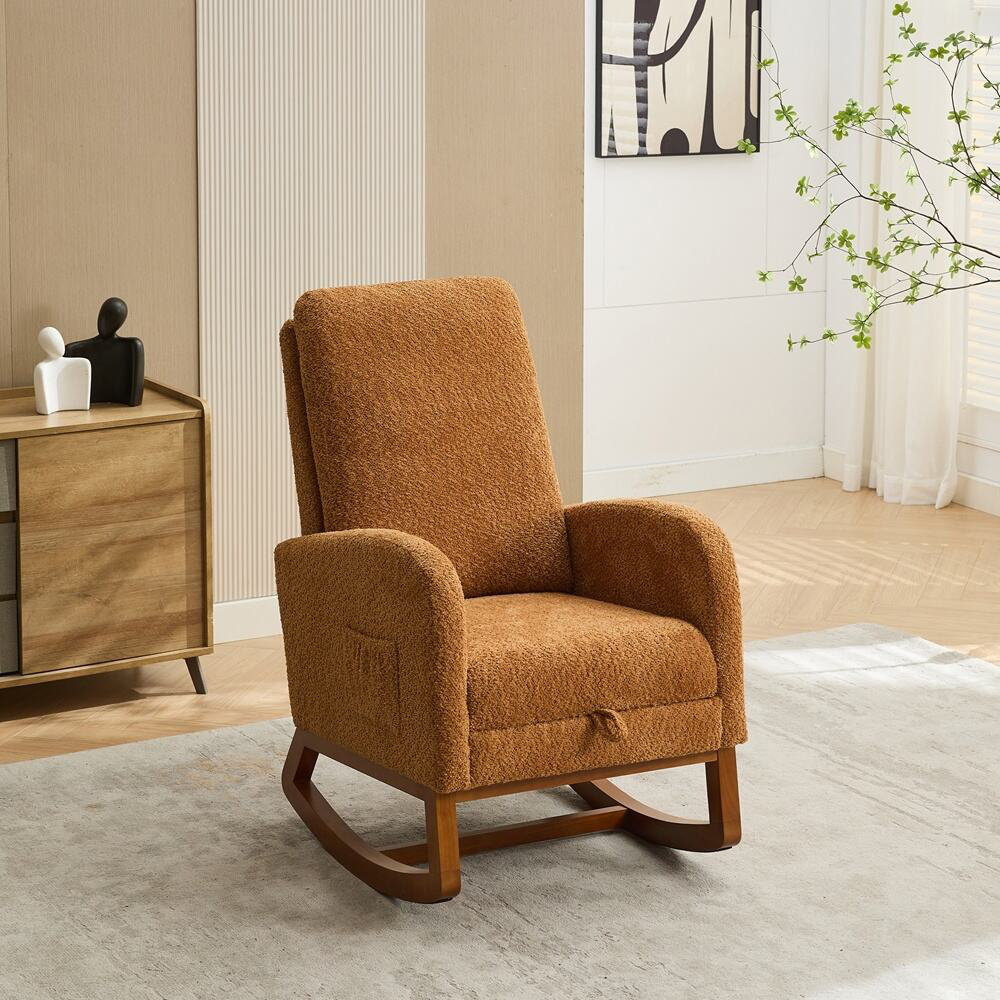 Latitude Run® Rocking Chair for Nursery with High Back Retractable ...