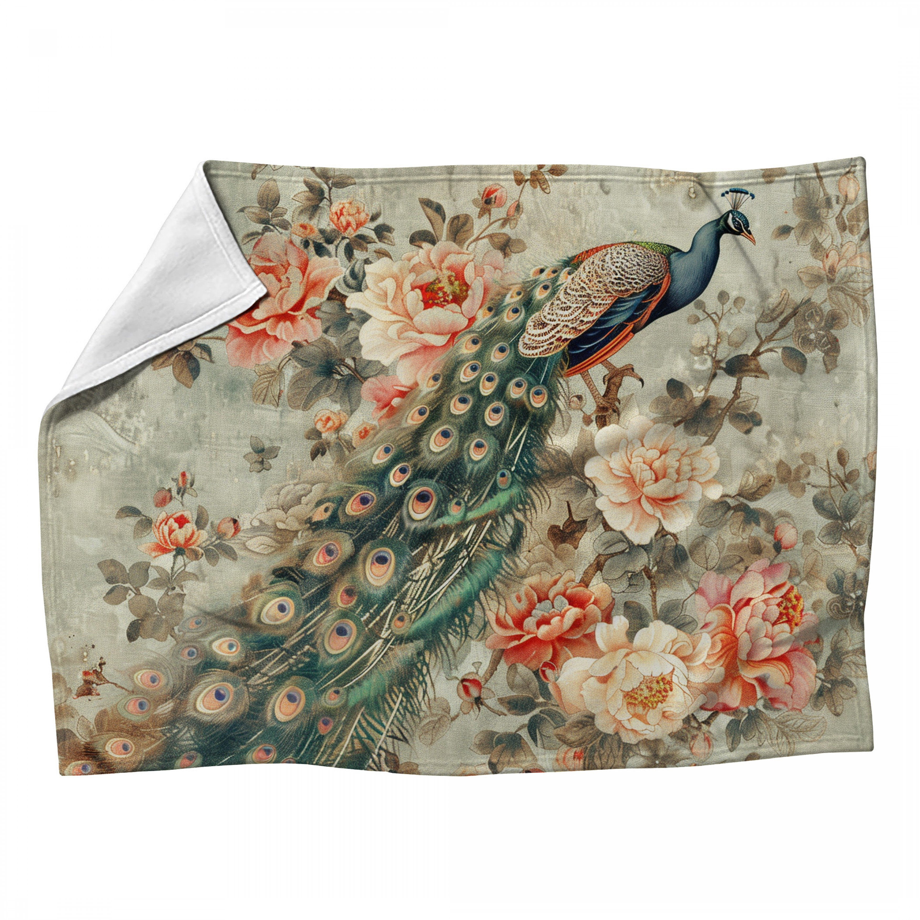 VisionDecor Peacock Fleece Throw Blanket - Avian Throws for Sofas or ...