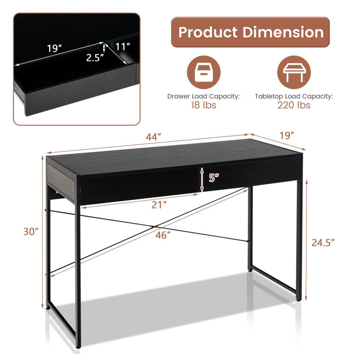 17 Stories Korkuteli 44'' Desk & Reviews | Wayfair