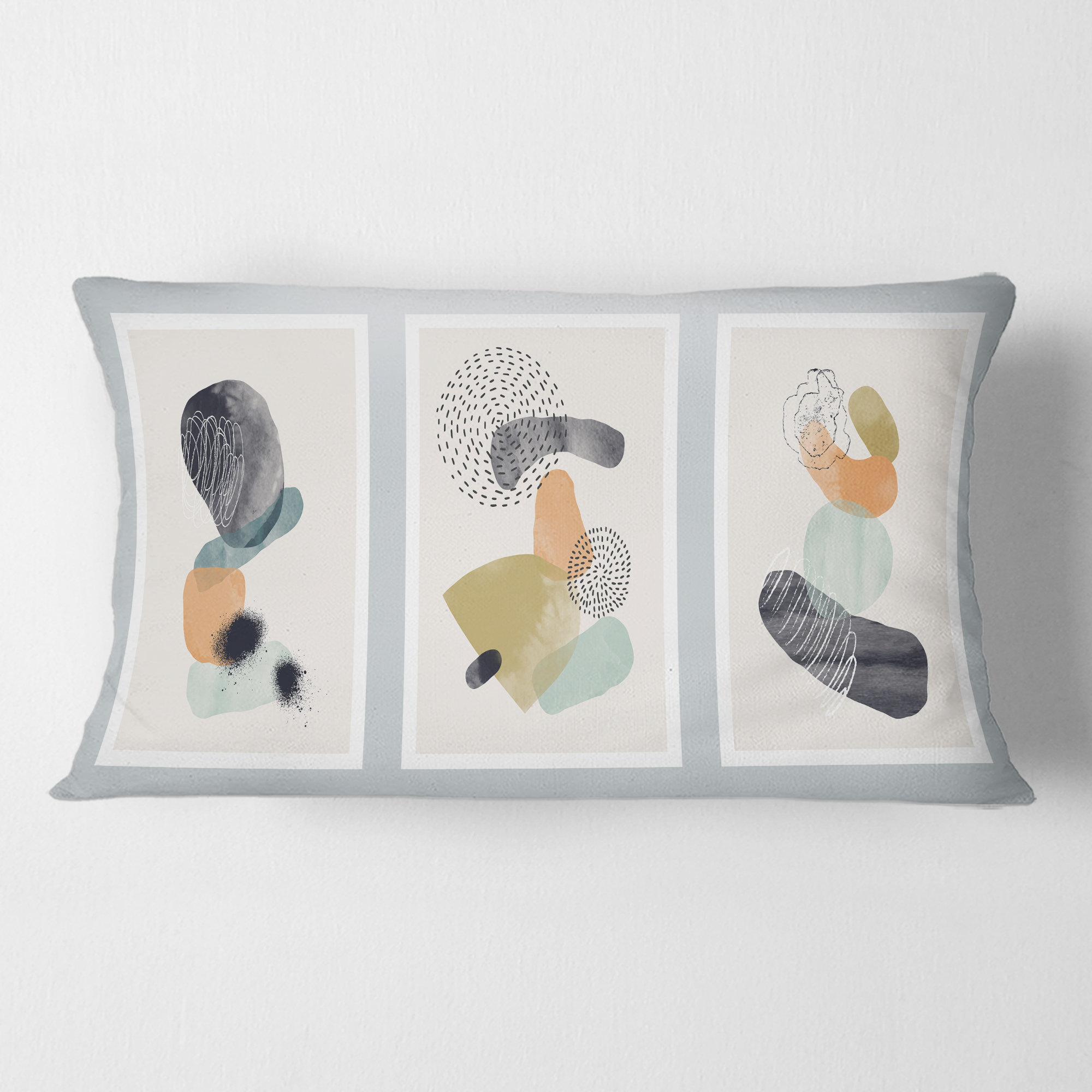 Design Art Minimalistic Compostion of Shapes I Rectangular Pillow Cover ...