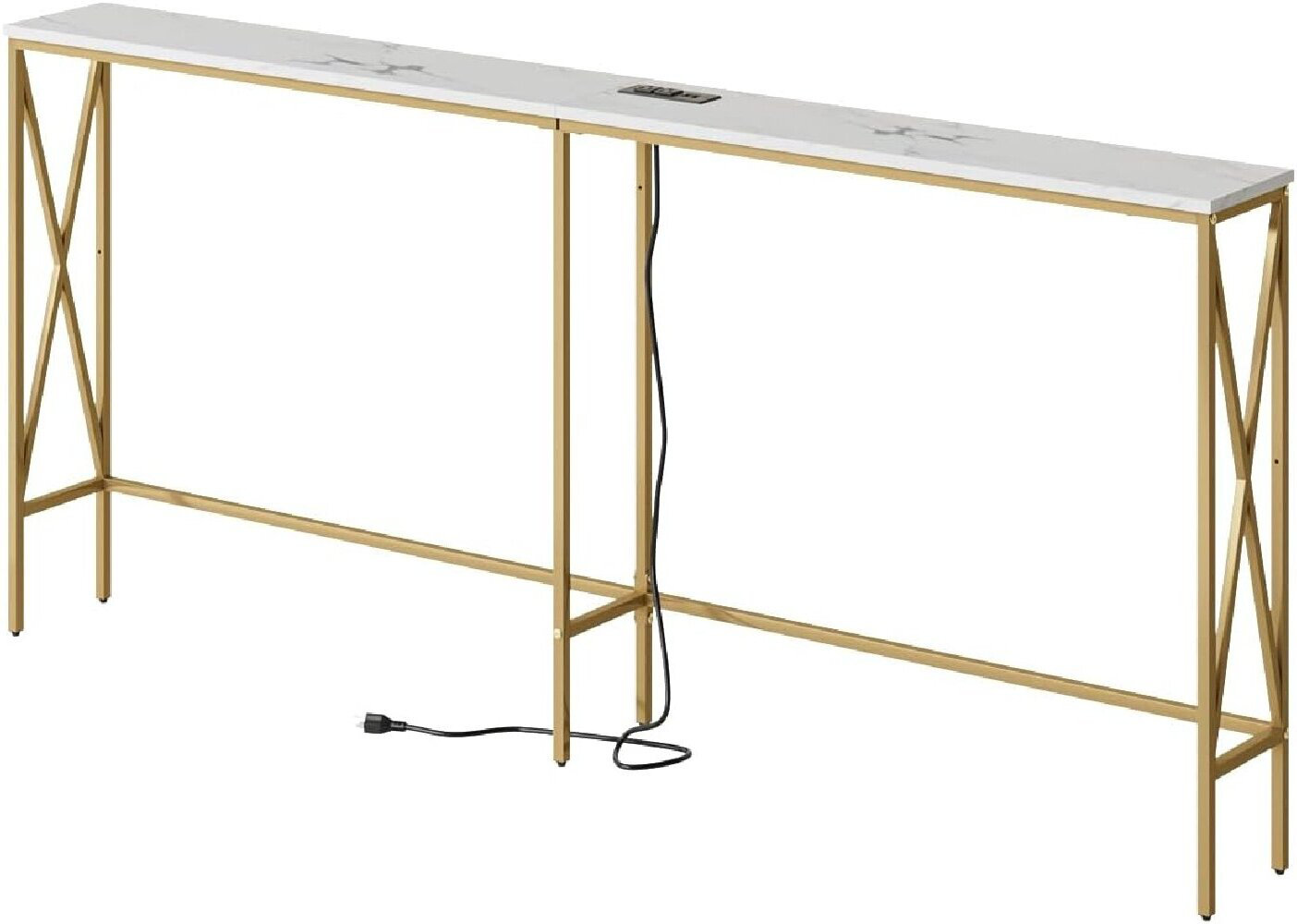 Everly Quinn 70.9" Console Table with Power Outlet,Entry Table ...