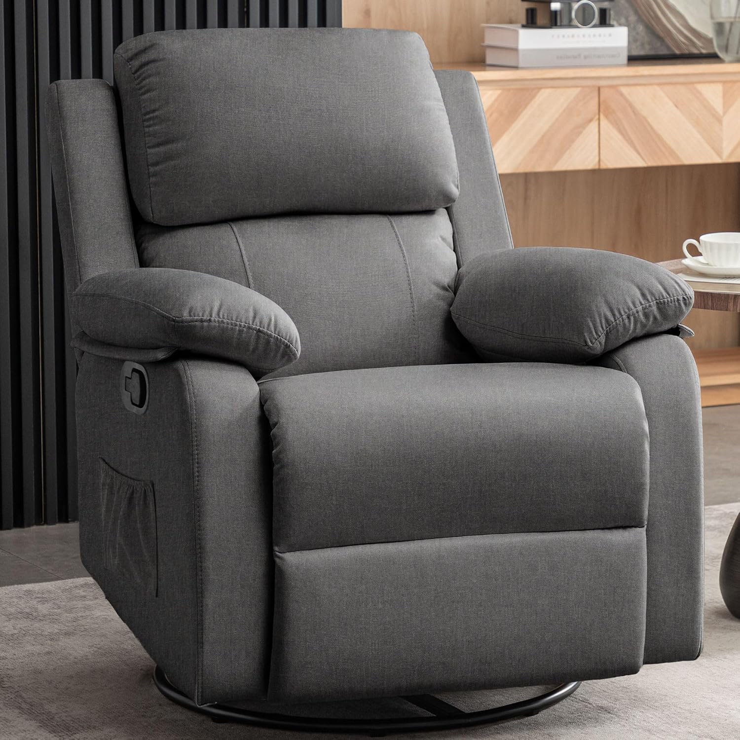 Hokku Designs 360 Swivel Rocker Chair for Adults, Small Rocking ...