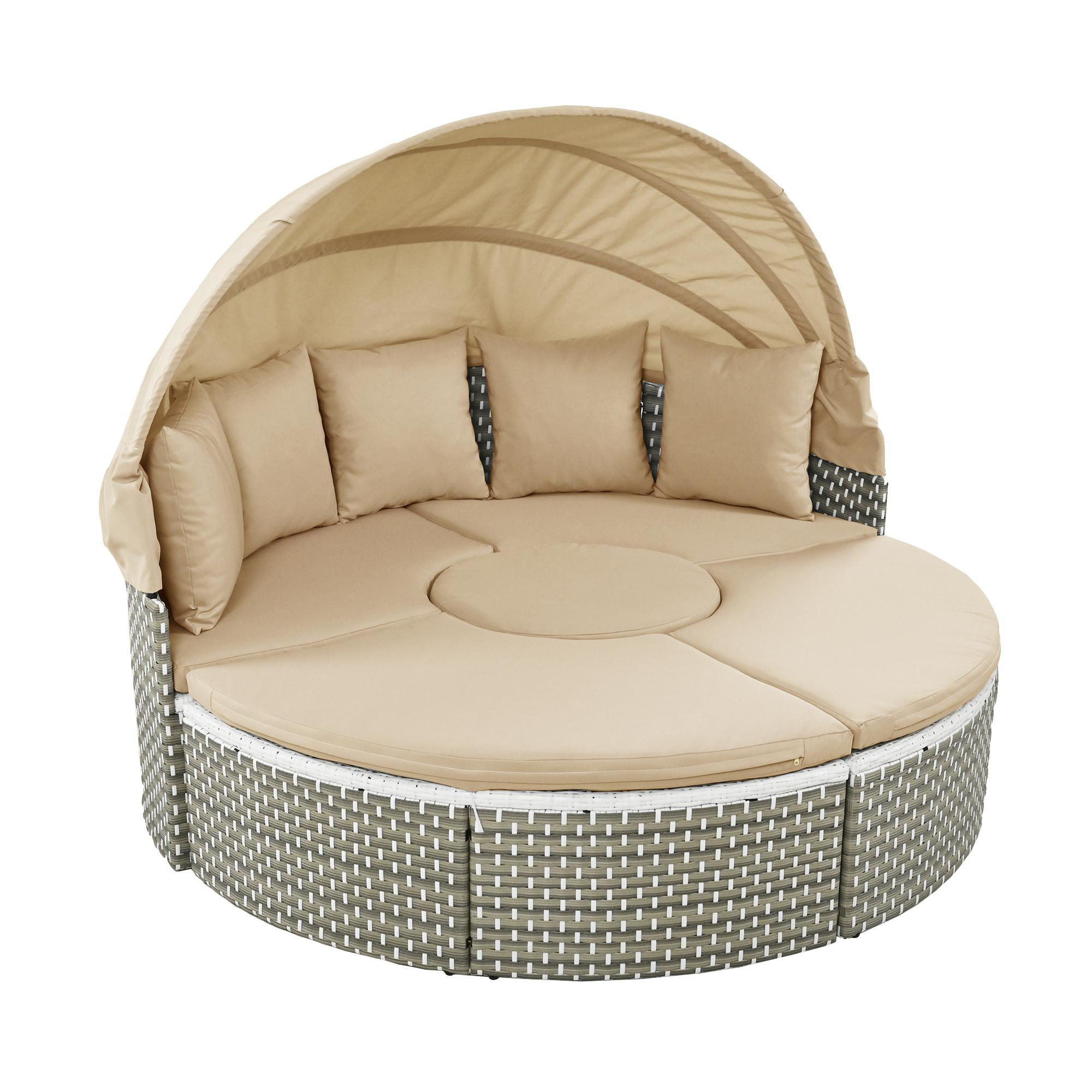 Latitude Run® Outdoor sectional daybed with canopy | Wayfair