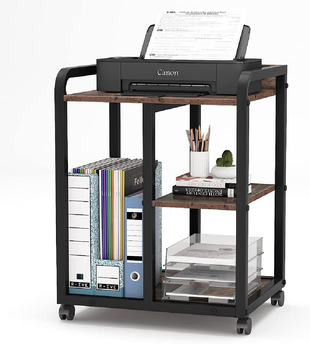 Paracity 25.59'' H x 19.68'' W Printer Stand with Wheels | Wayfair