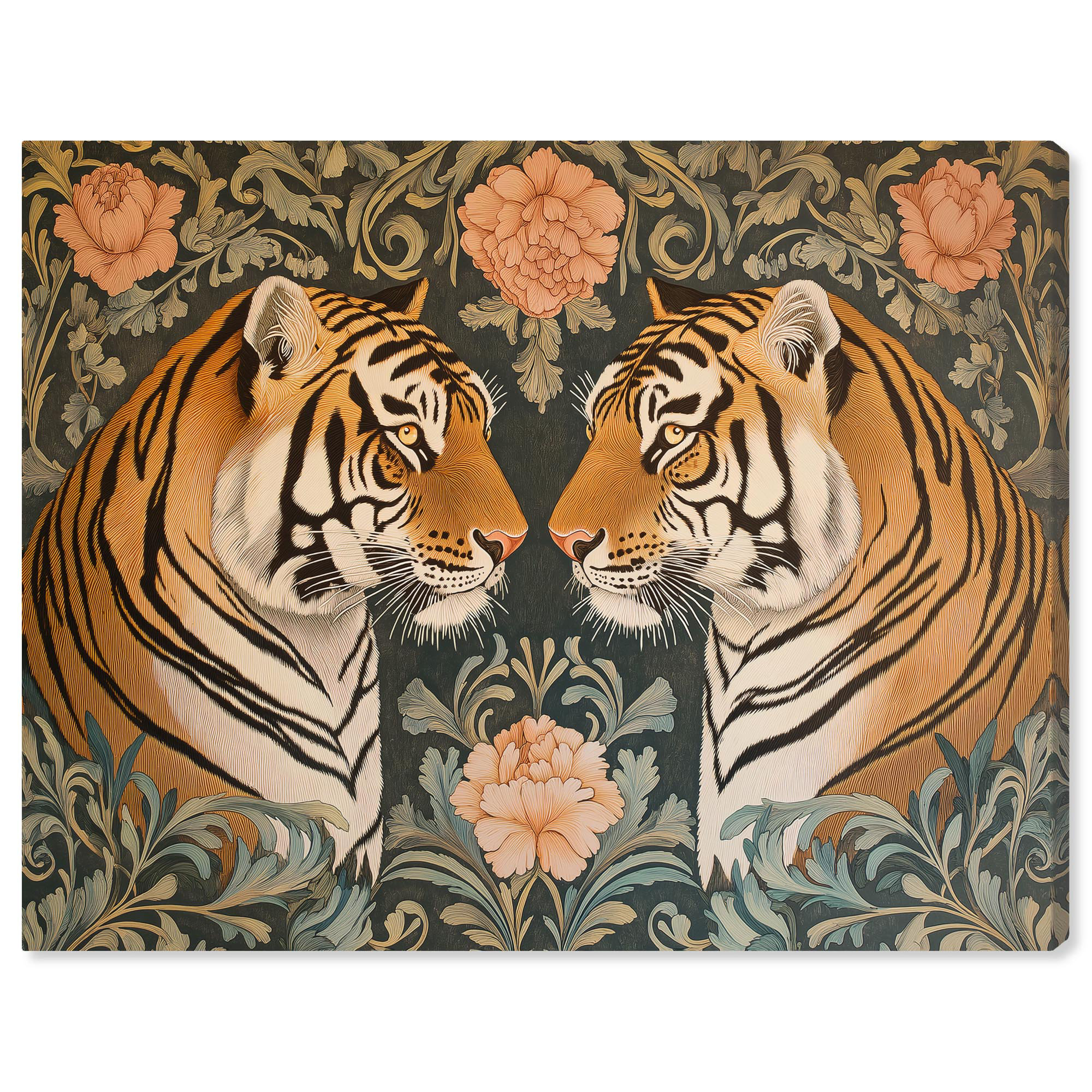 Art Remedy Facing the Wild Canvas Animal Chinoiserie by Art Remedy ...
