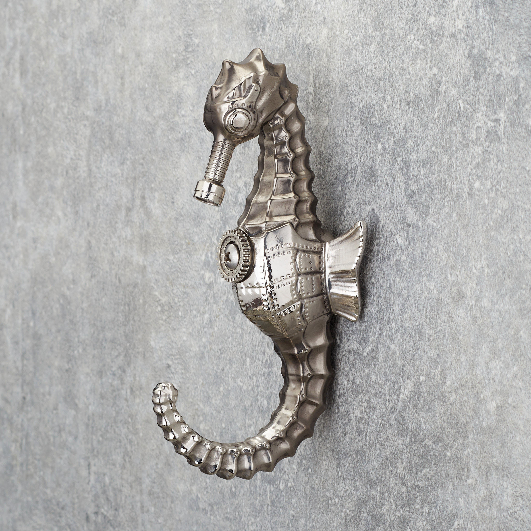 Rosecliff Heights 5.31 inches L Sliver Steampunk Seahorse Wall Hook ...