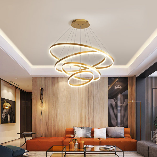 Mercer41 Fahland 31.5-inch Modern LED Aluminum Ring Dimmable Pendant ...
