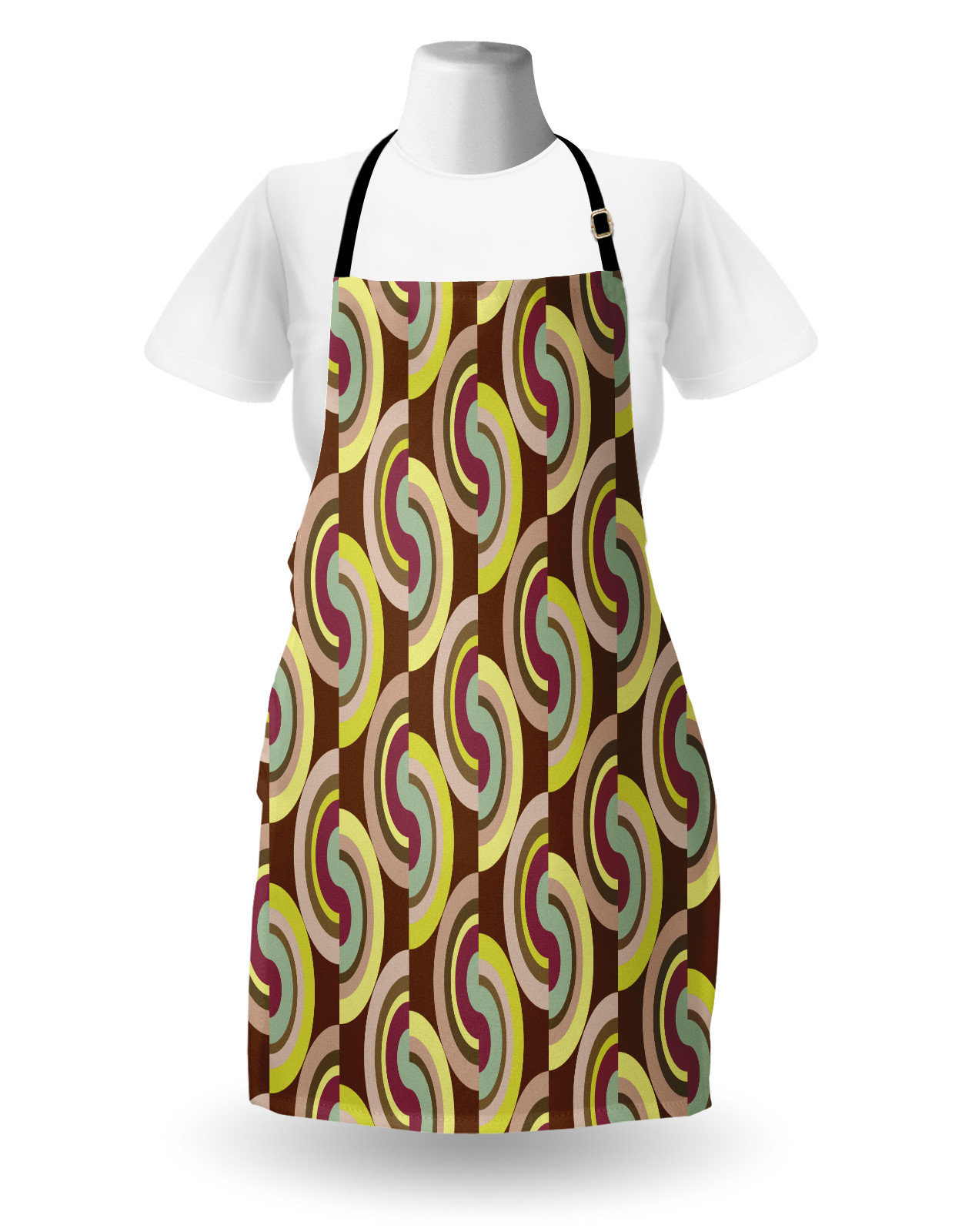 East Urban Home Modern Apron Unisex, Vintage Colorful Rounds, Adult ...