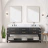 Bell+Modern Woodhaven 72 in W x 22 in D Black Oak Double Bath Vanity ...
