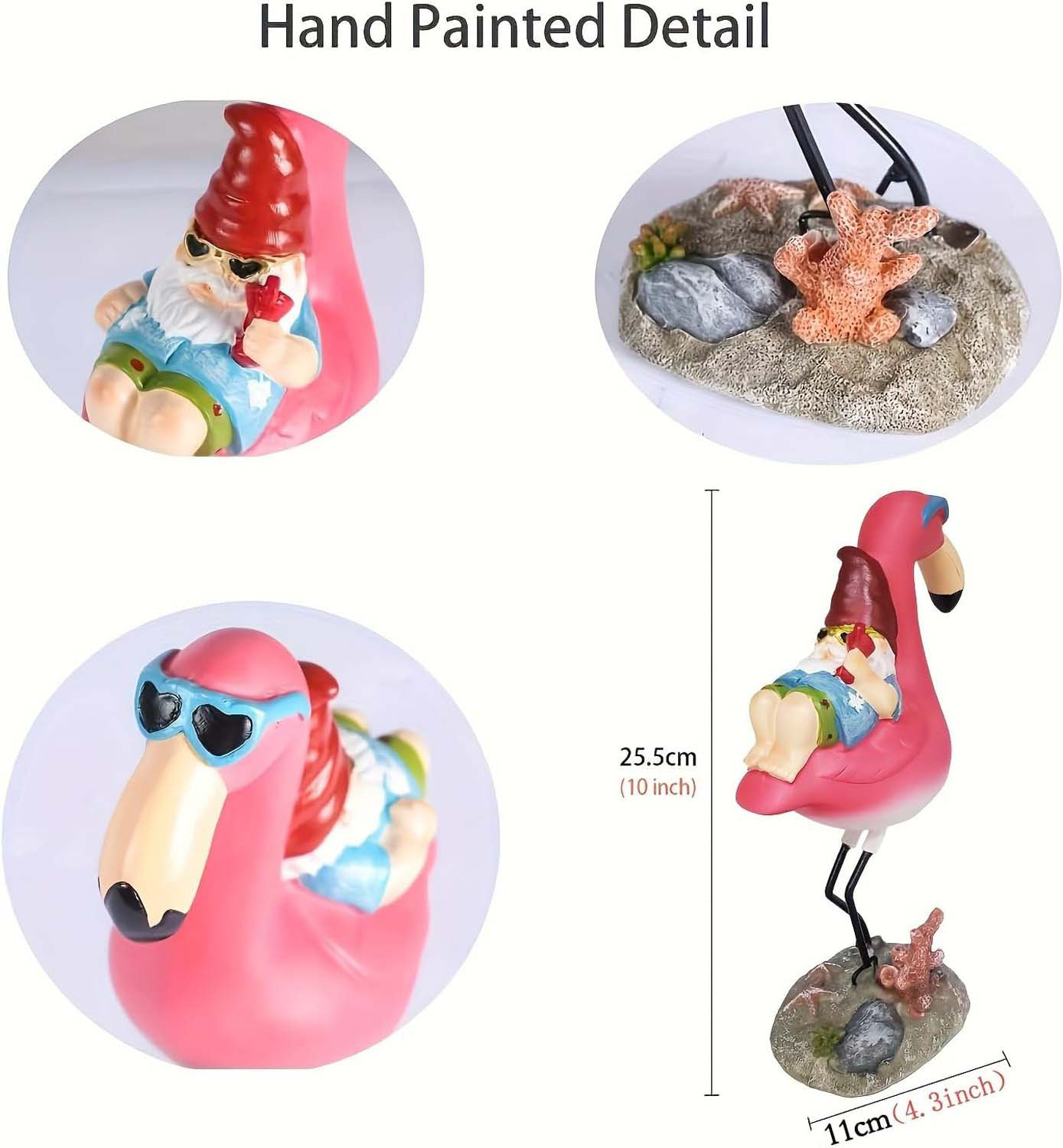 Trinx Garden Statue Funny Gnome Reclining On Flamingo Dwarf Figurines ...