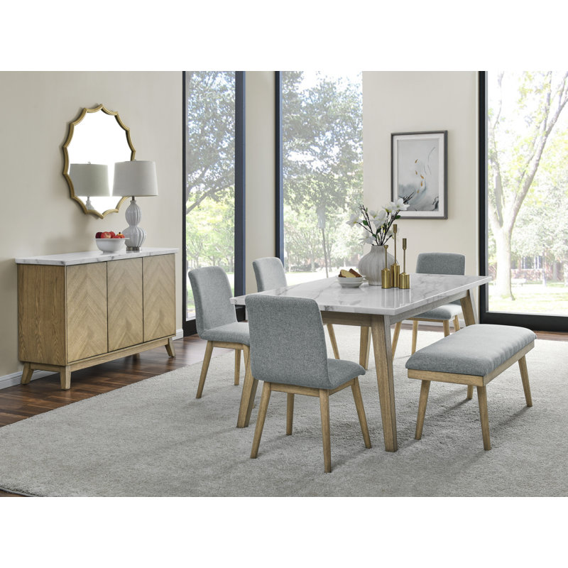 AllModern Lucia 72" Genuine Marble Dining Table & Reviews | AllModern