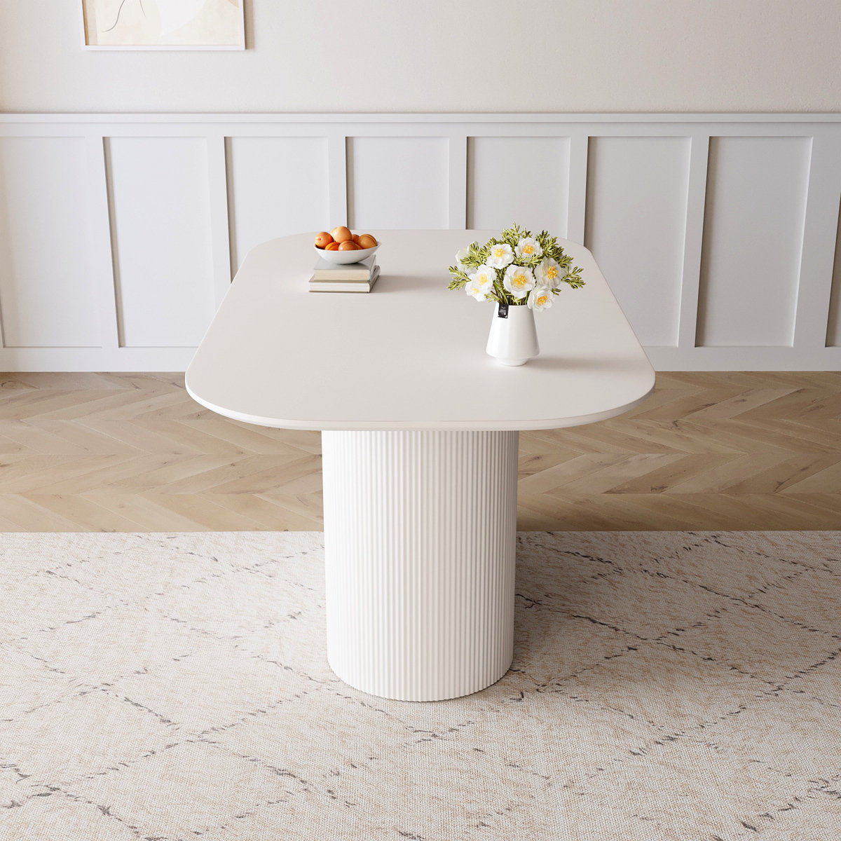 Latitude Run® 63 " MDF New Style Dining Table And Regular Edge Table, 4 ...
