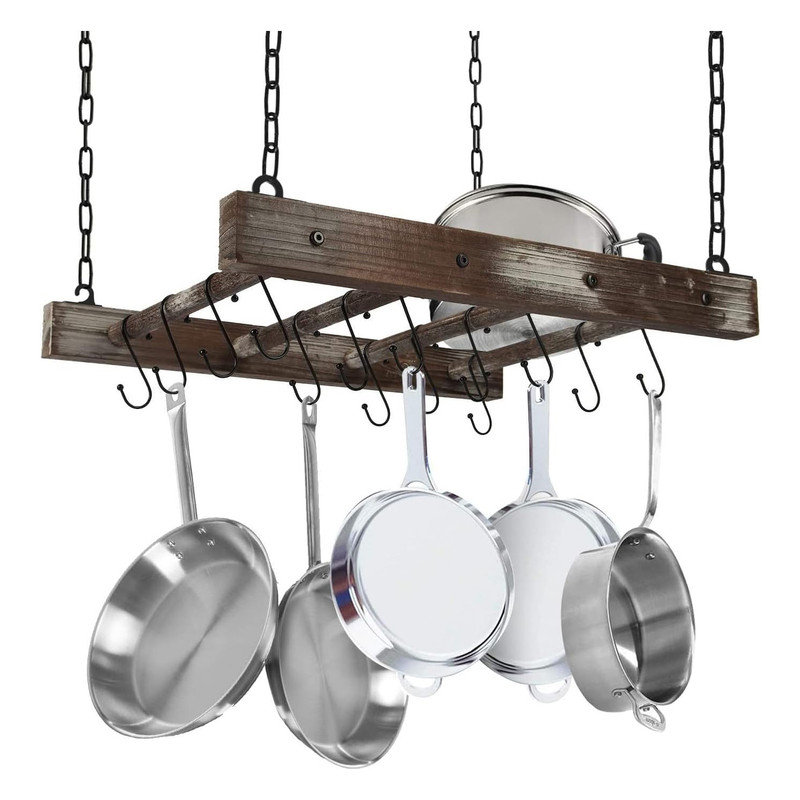 17 Stories Pot Rack Pan Ceiling Wall Mounted Hanger Multi- Purpose ...