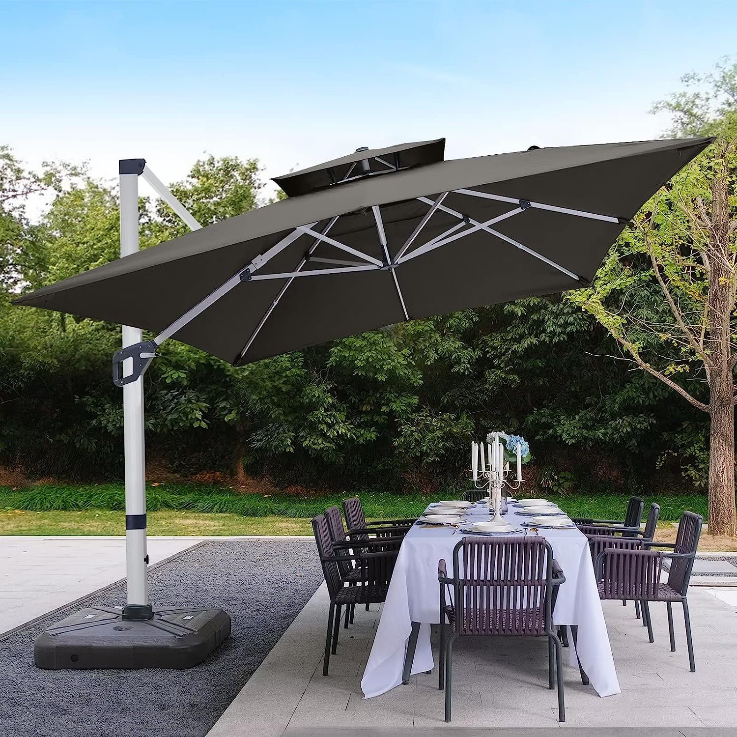 Arlmont & Co. Alom Rectangular Cantilever Umbrella - Wayfair Canada