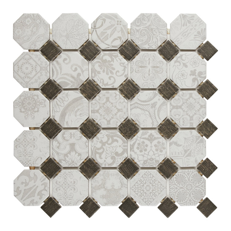 Daltile Rhetoric 2" x 2" Porcelain Octagon and Dot Tile - Wayfair Canada