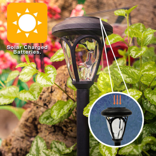 Crosslight Black Low Voltage Solar Powered Integrated LED Pathway Light ...