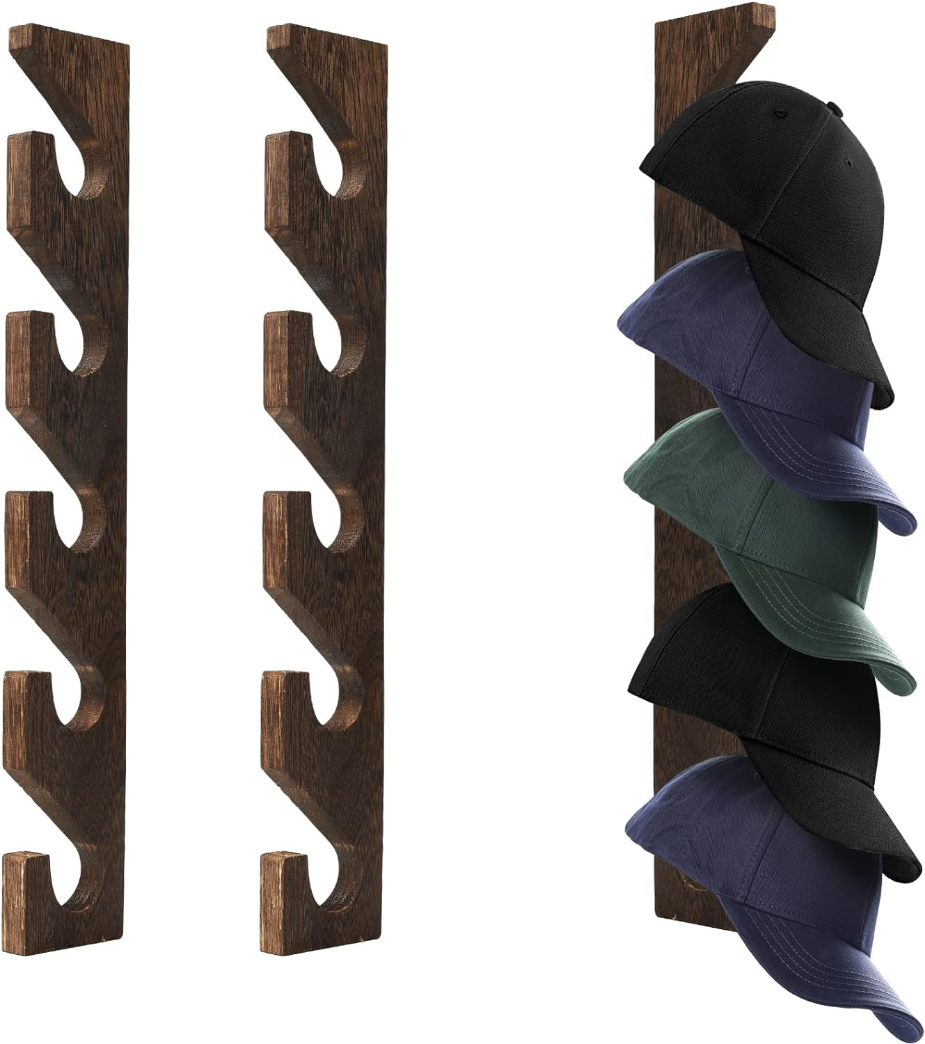 Loon Peak 2PCS Hat Rack For Baseball Caps, Wall Mounted Baseball Hat ...