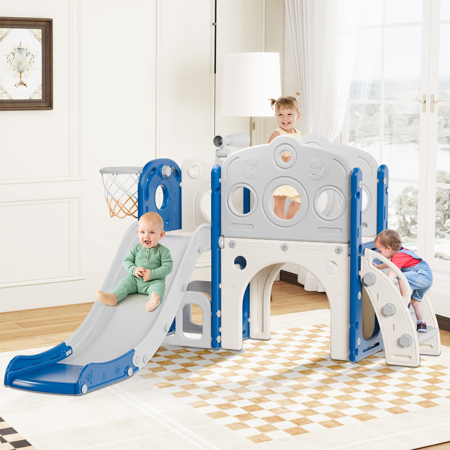 Suteck 8 In 1 Kids Slide, Toddler Slide With Climber Outdoor Indoor ...