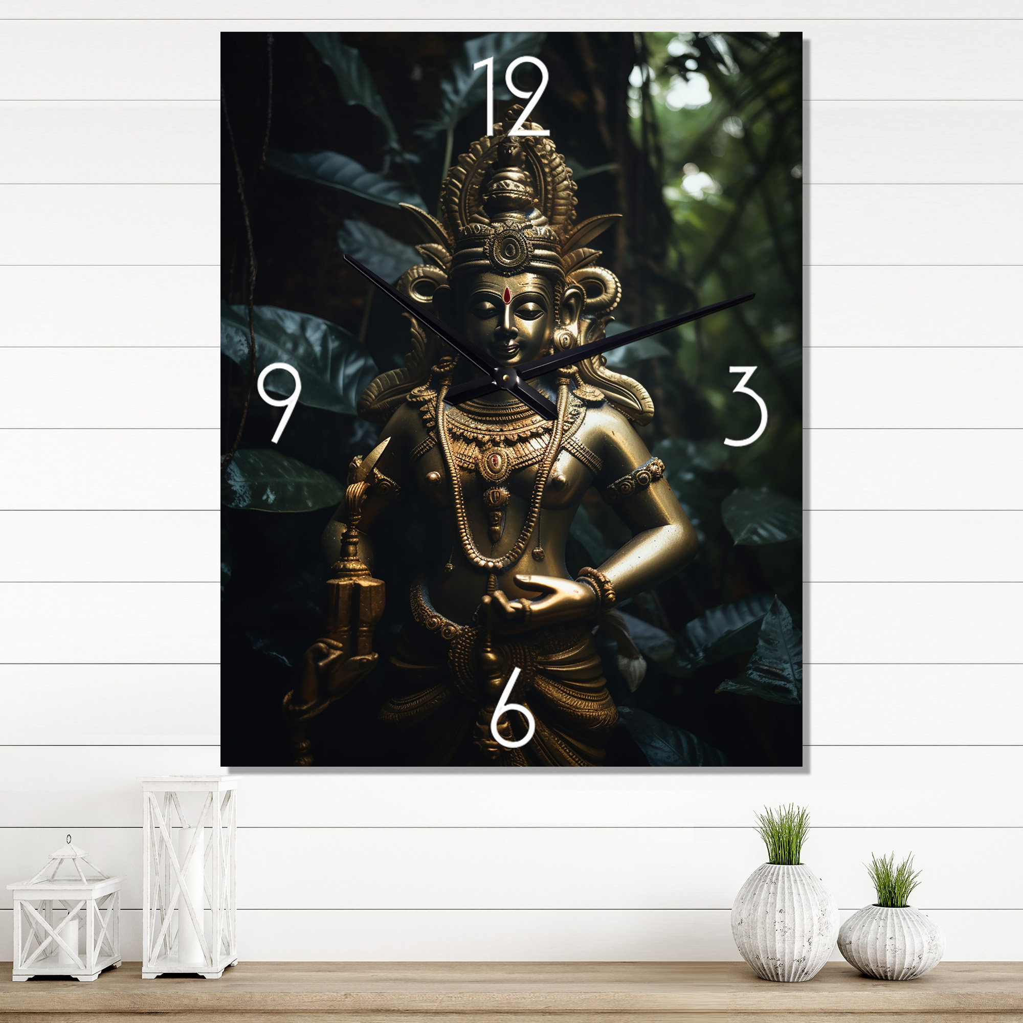 East Urban Home Golden Hindu God Statue In The Jungle - Hinduism Wall ...