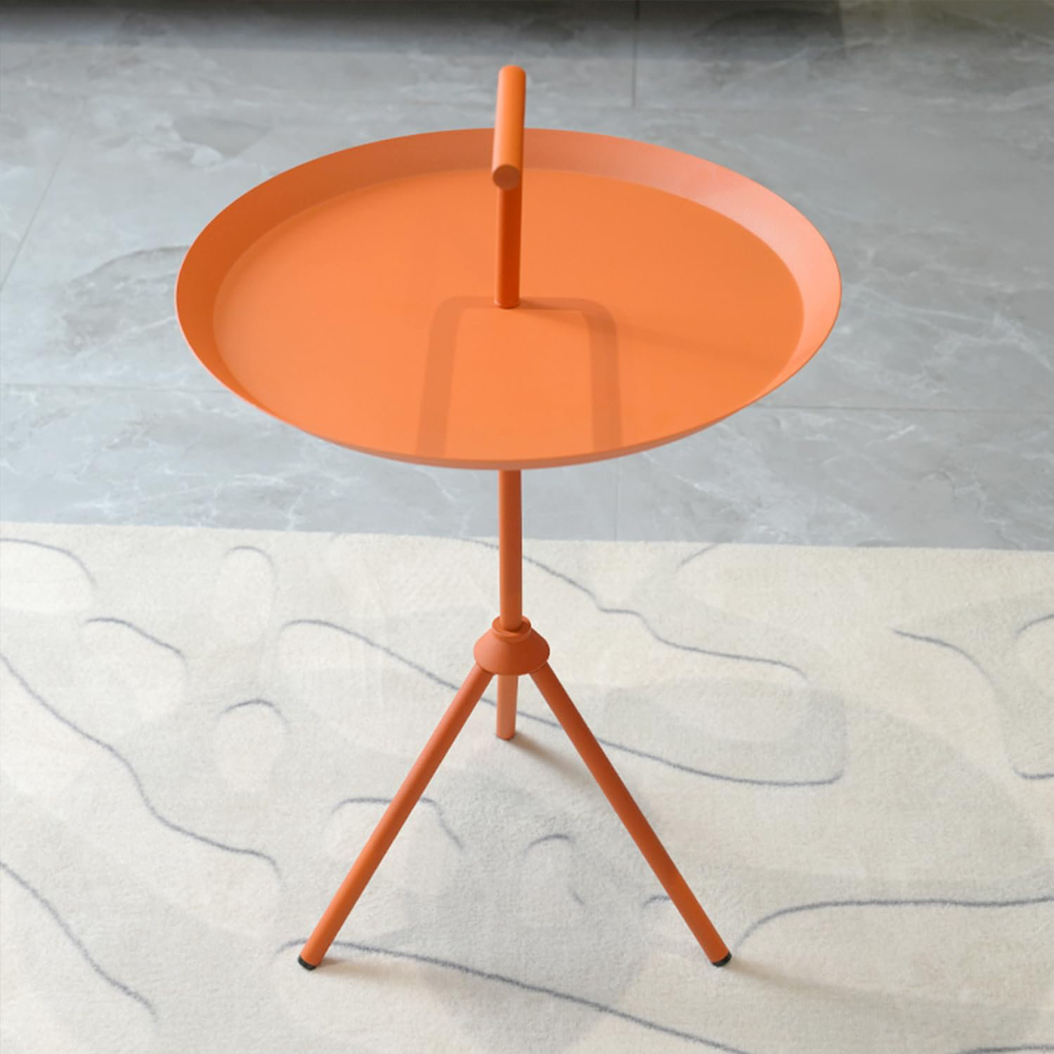 George Oliver Twigg 14.96" Portable Round Metal Side Table With Handle ...