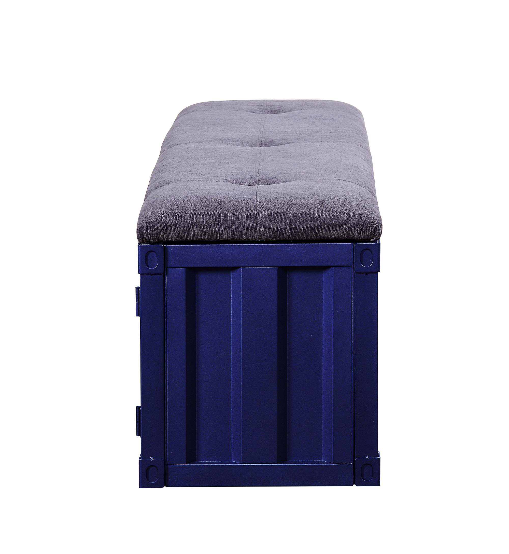 17 Stories Cargo Gray Fabric Bench W/Storage | Wayfair