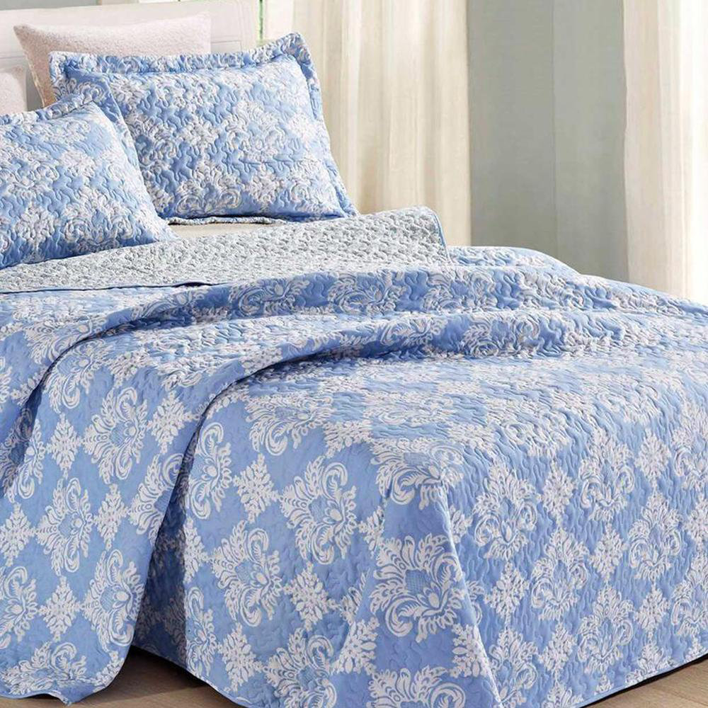 NY Textile Haus Blue Standard Cotton Reversible Modern & Contemporary 3 ...