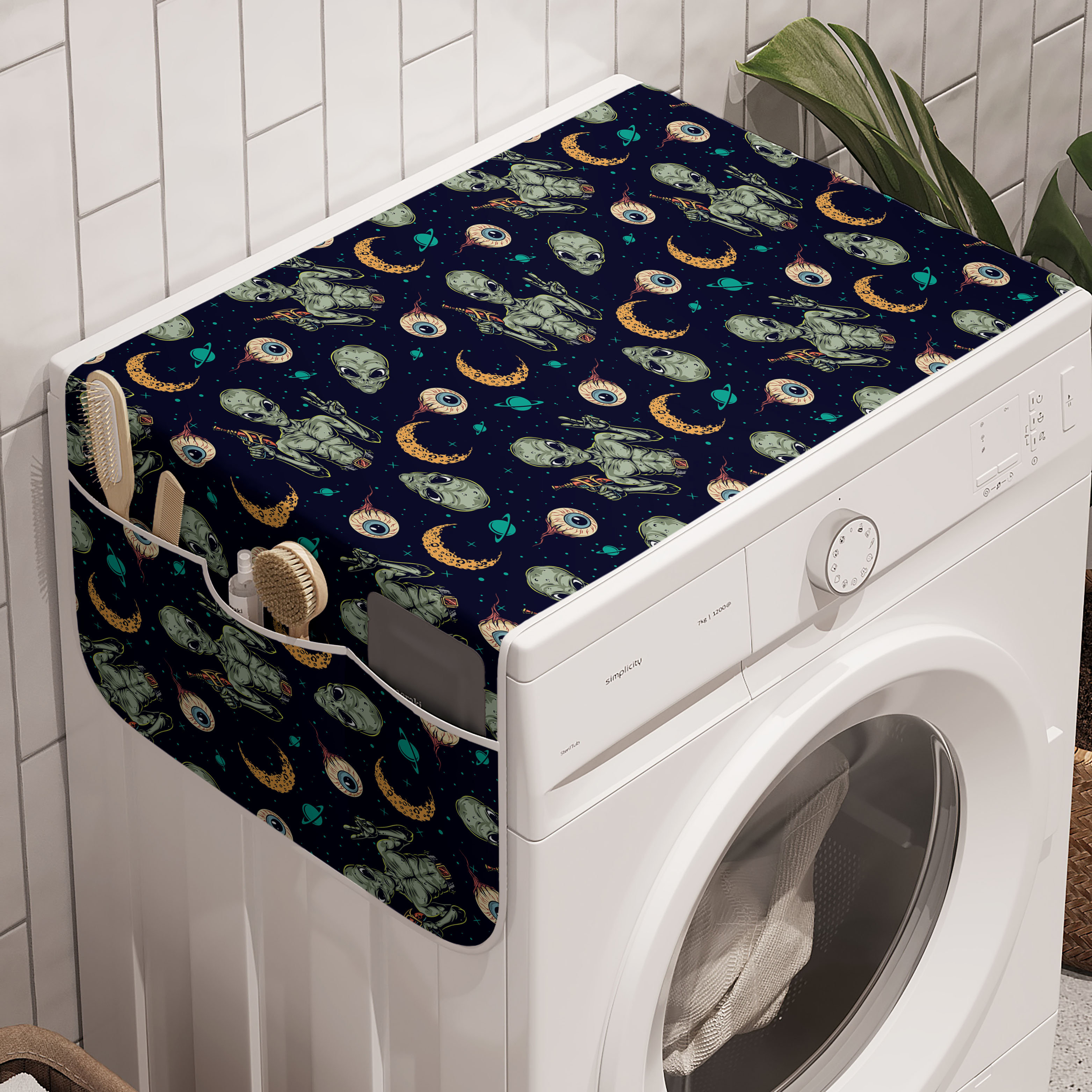 East Urban Home Alien Washing Machine Organizer Pack of 2 47" x 18.5 ...