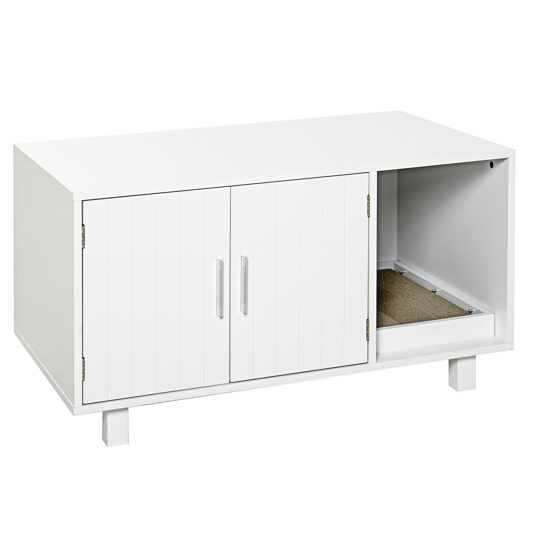 Latitude Run® Wooden End Table Design with Cat Litter Box Enclosure and ...