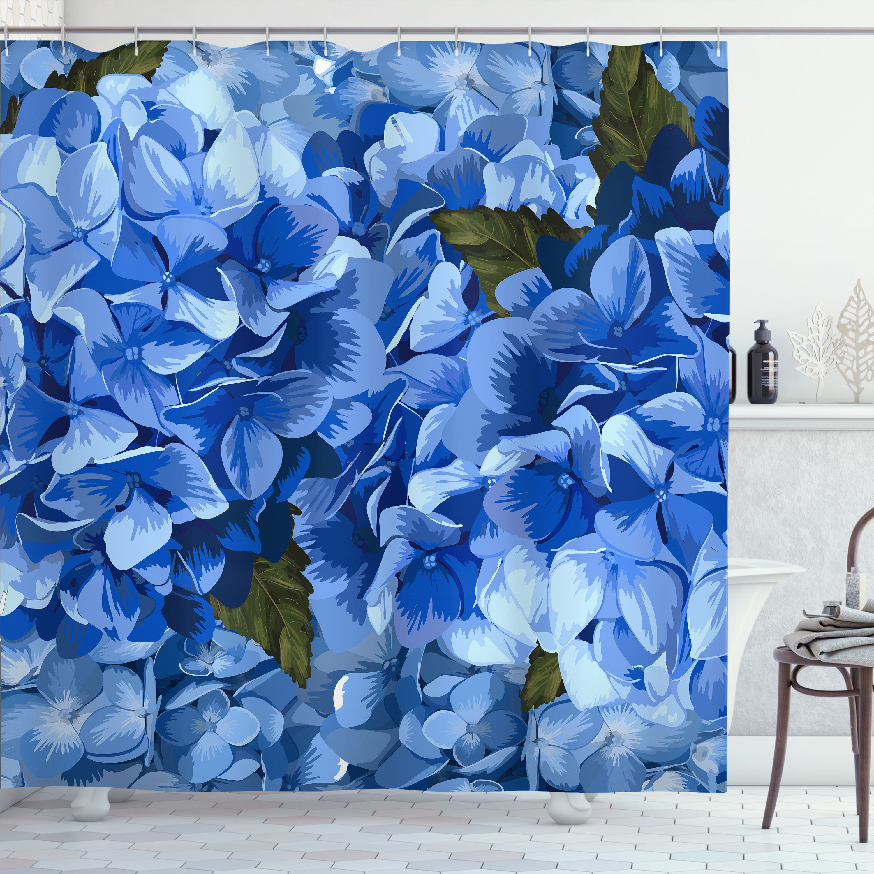 Astoria Grand Vintage Blue Shower Curtain Hydrangea Flower | Wayfair