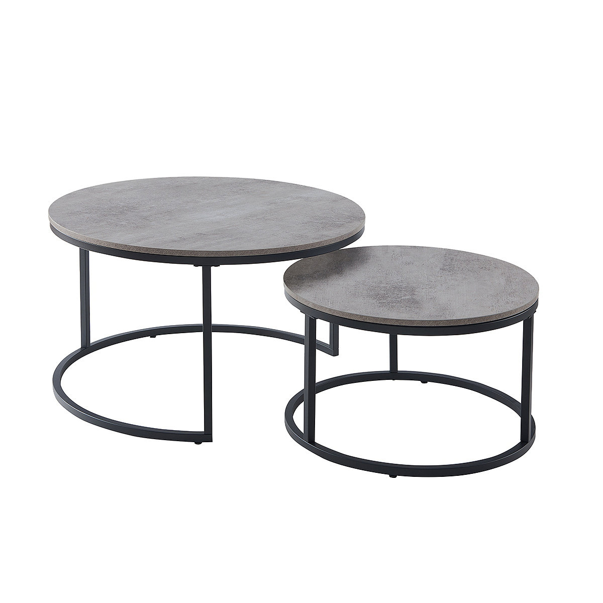 Latitude Run® Round Nesting Coffee Table Set Of 2, 31.5" Modern ...