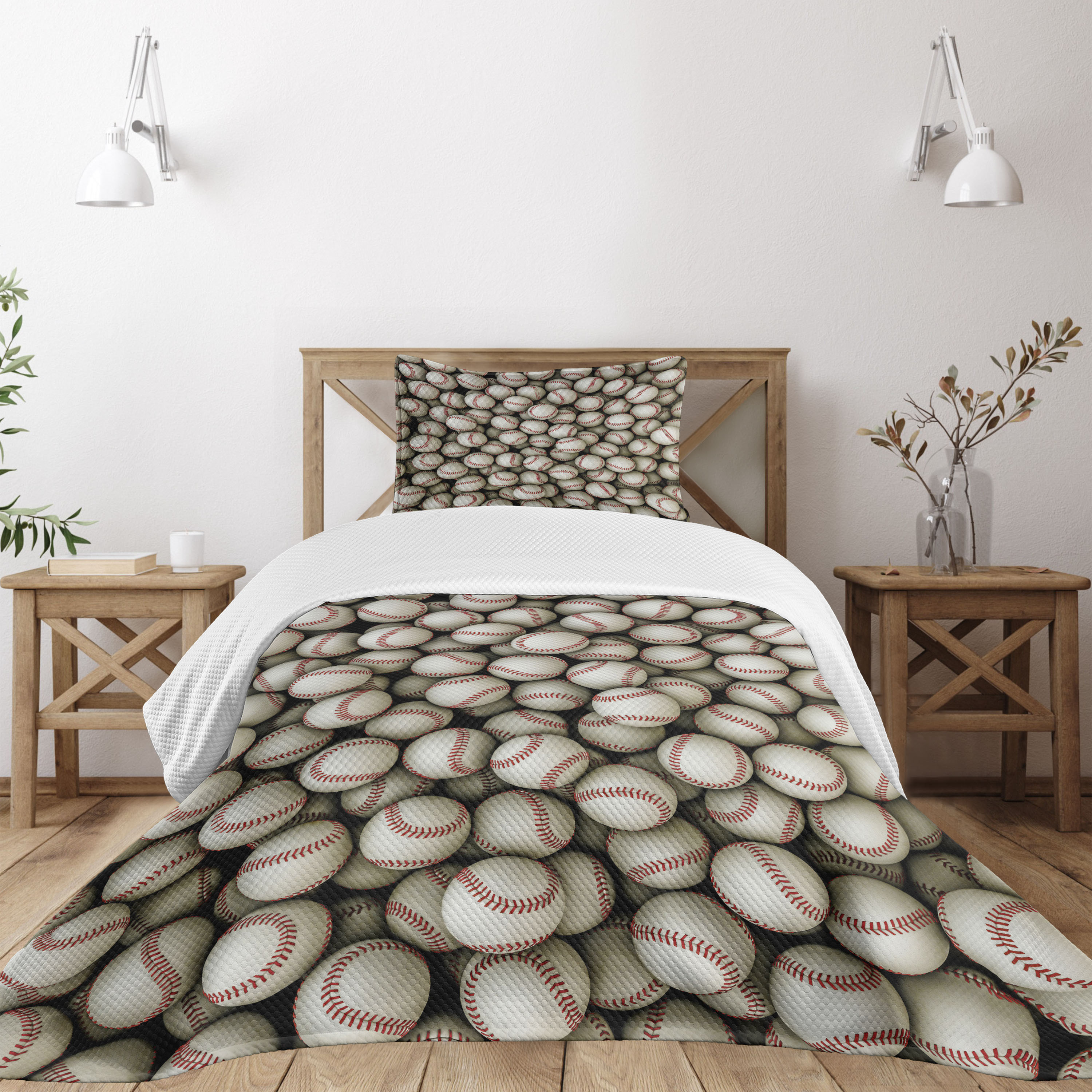 Ambesonne Sports Bedspread Baseball Sport Emblem | Wayfair