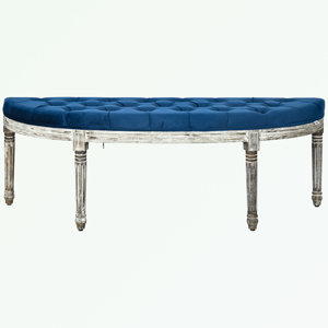 Alcott Hill® half-moon shape Upholstered benches with button tufted ...