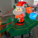 The Holiday Aisle® Emila Christmas Inflatable Santa on Sleigh with ...
