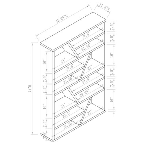 Mercury Row® Dailey Geometric Bookcase & Reviews | Wayfair